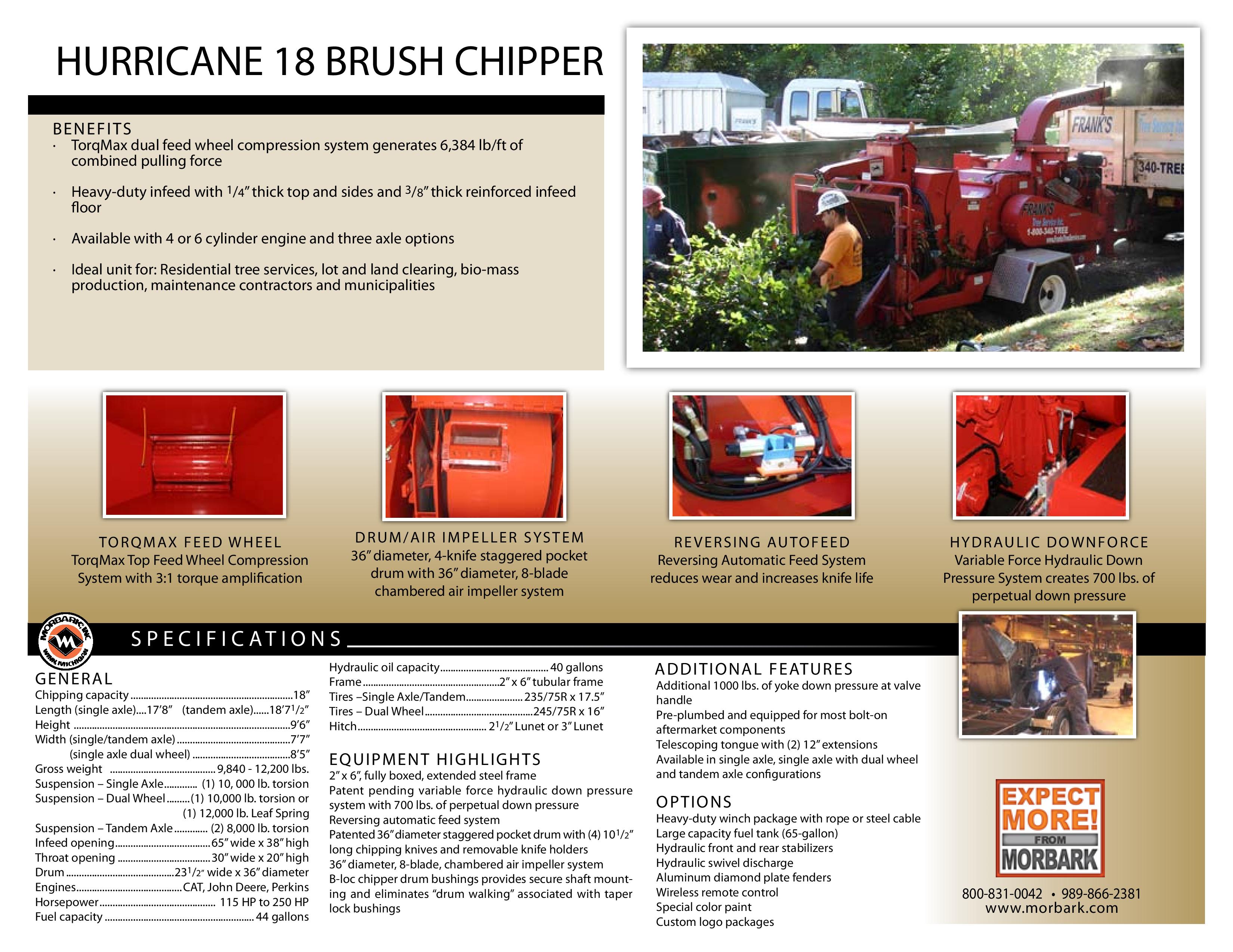 Morbark Hurricane 18 Brush Chipper For Sale | Morbark Sawmill Equipment ...