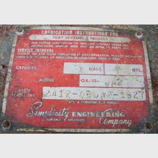 Simplicity Vibrating Pan Feeder supplier worldwide | Used Simplicity ...