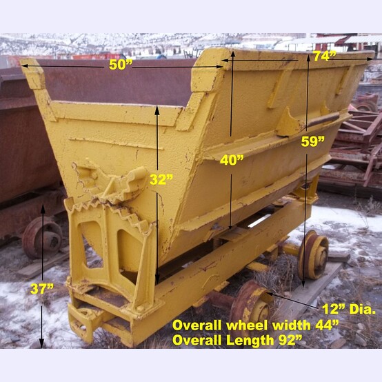 40 Cubic Foot Rocker Side Dump Mine Car For Sale