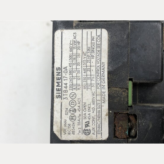 Siemens Size 2 Contactor 3TB44