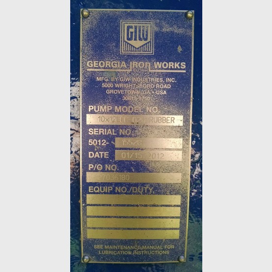 GIW Slurry Pump Supplier Worldwide | Used Georgia Iron Works Slurry ...