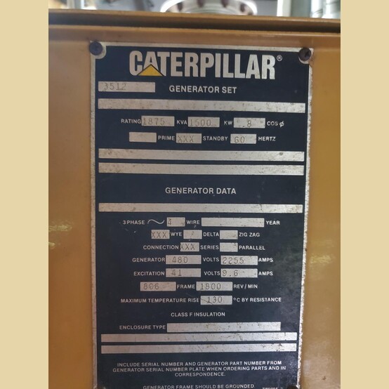 CAT 1500kW SR-4 Diesel Generator