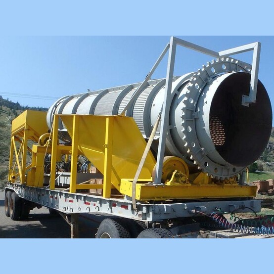 4.5ft. Dia. x 27ft. Trommel Wash Plant on 40ft. Tandem-Axle Trailer