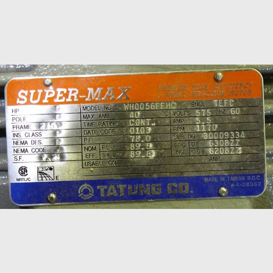 Tatung Electric Motor Supplier Worldwide | Used 5 hp 575V Electric ...