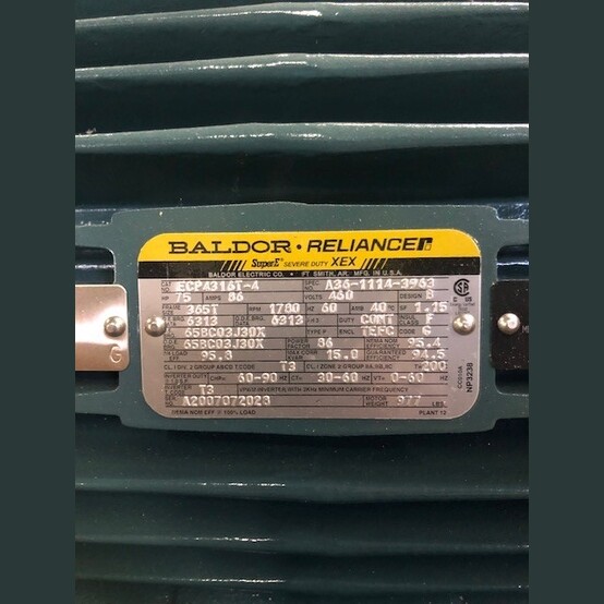 Motor Eléctrico Baldor de 75 hp