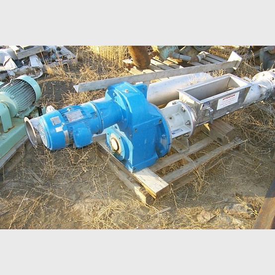 John Meunier 7 in. dia. x 4 ft long rotary screw compactor. With 156.3 ...