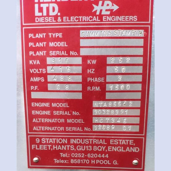 280kW Cummins Diesel Generator