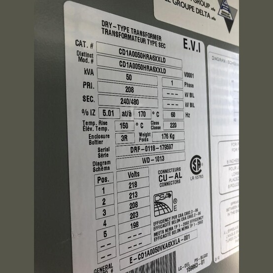 50kVA Delta EVI Transformer