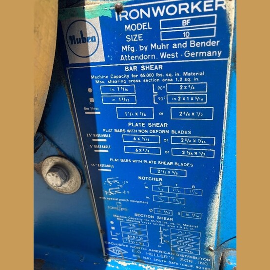 Mubea BF10 Ironworker