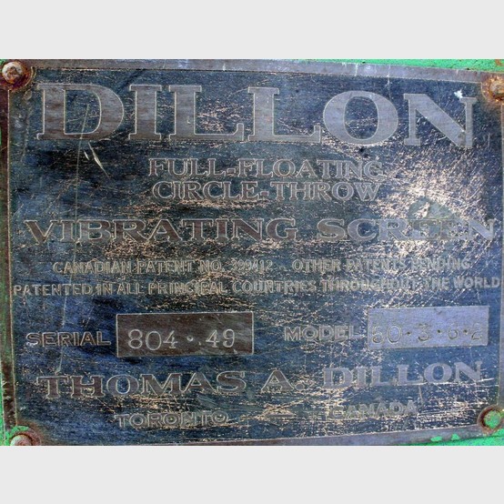Dillon Vibrating Screen Supplier Worldwide | Used 3 ft x 6 ft 2 Deck ...