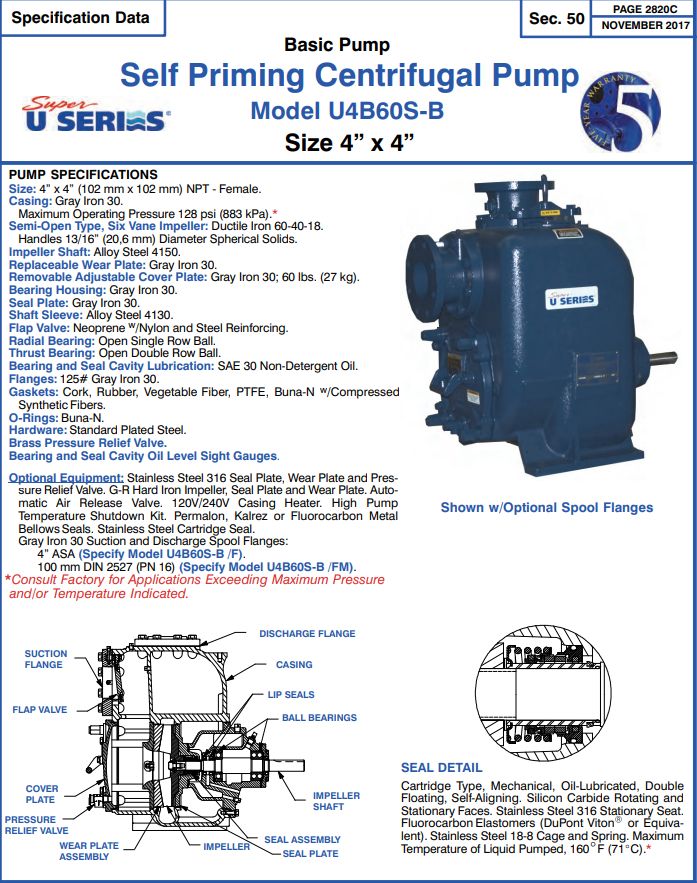 Gorman Rupp U4B60S-B Centrifugal Pump