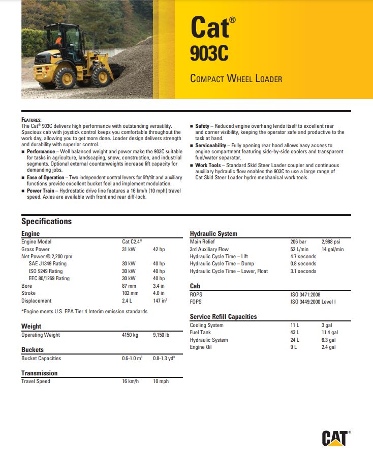 Caterpillar 903C Wheel Loader