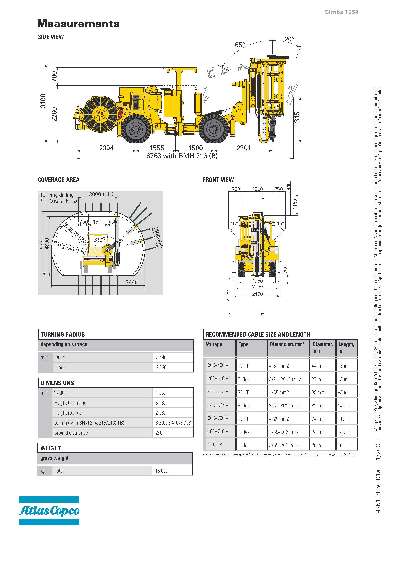 Atlas Copco Simba 1354 Production Drill