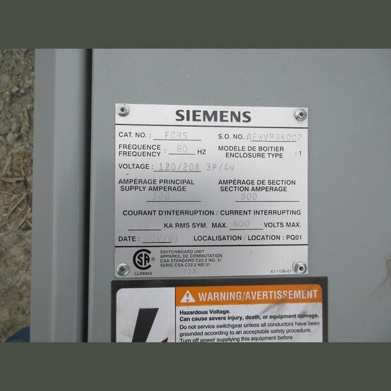Siemens FCRS Main Service Switch