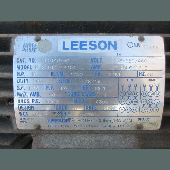Leeson 10HP Electric Motor