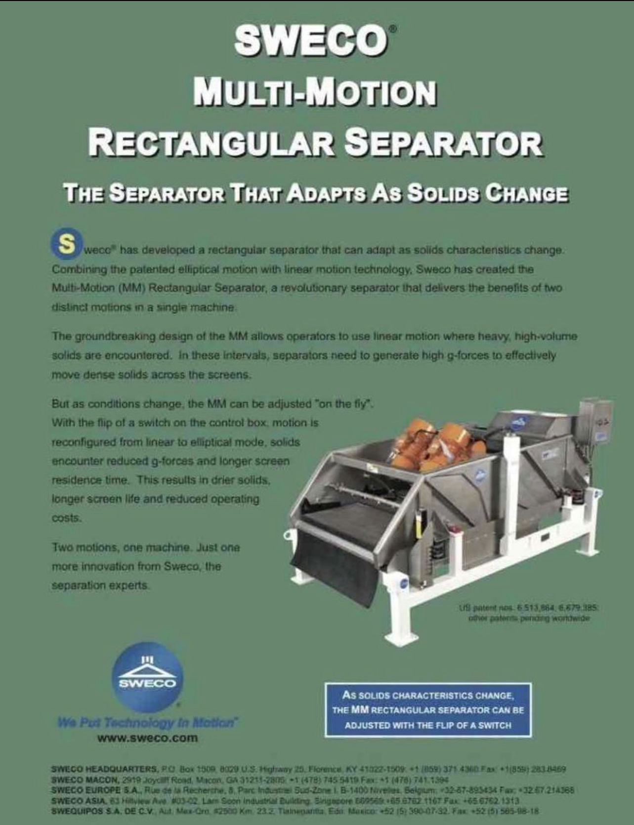 Sweco MM4-1W Rectangular Separator