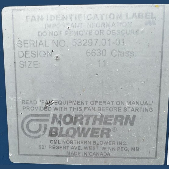 Northern Blower Size 11 Centrifugal Blower