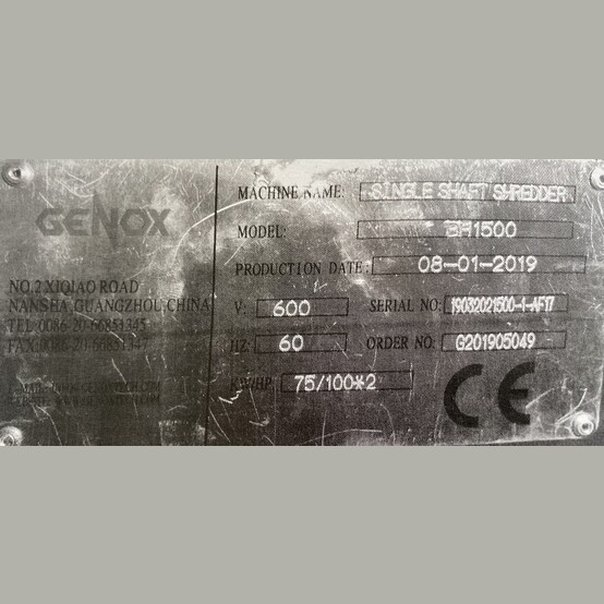 Genox BH1500 Single Shaft Shredder