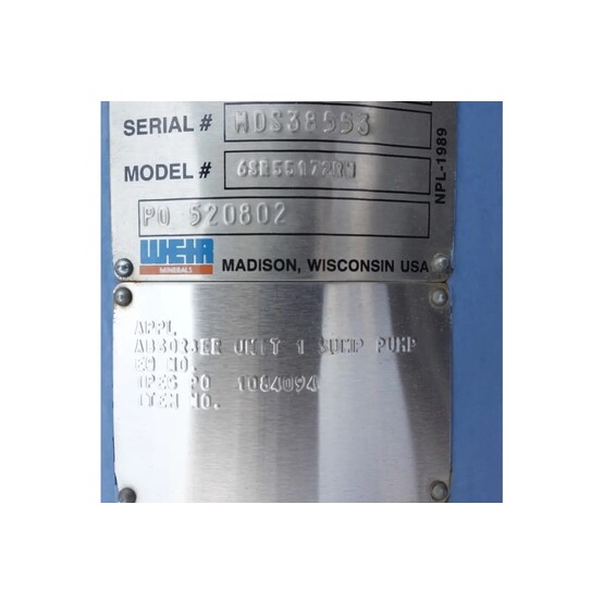 Warman 6SR-55172-RW Slurry Sump Pump