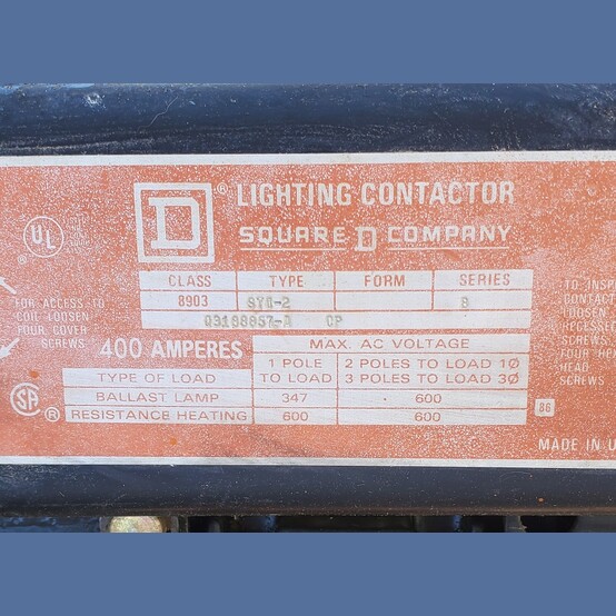 400 Amp Square D Lighting Contactor