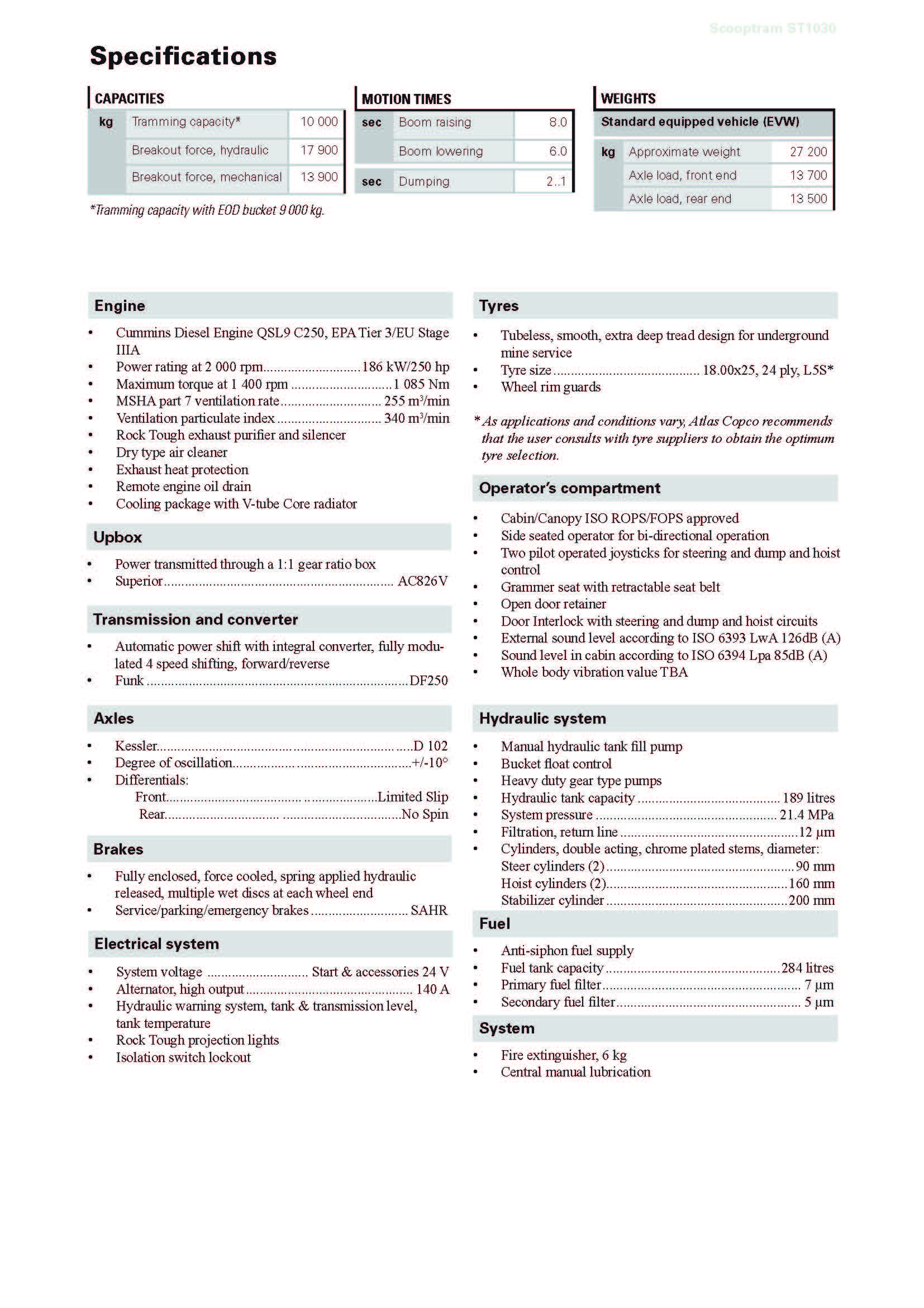 2008 Epiroc ST1030 Scooptram