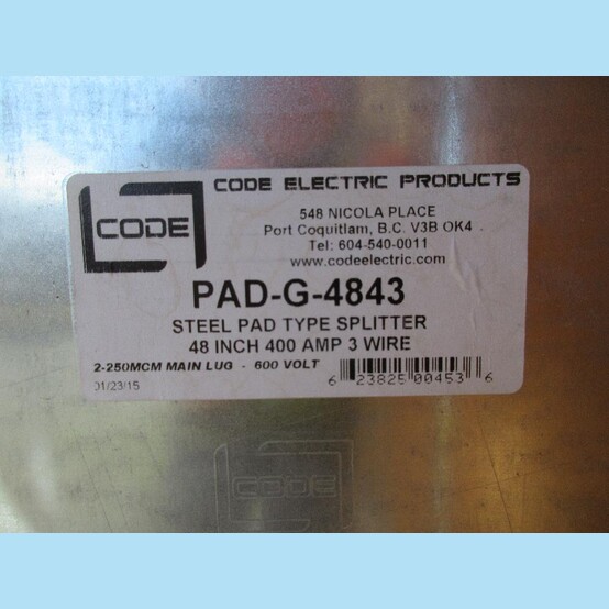 400 Amp Code Electric Splitter Trough