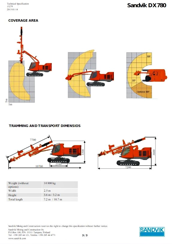 Sandvik DX780 Surface Top Hammer Drill