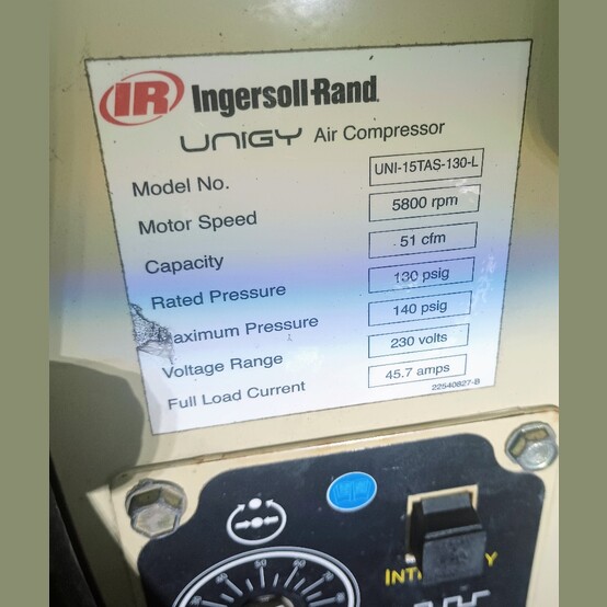 Ingersoll-Rand Unigy UNI-15TAS-130-L Air Compressor