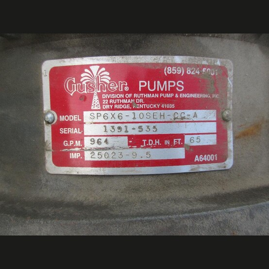 Gusher 6in x 6in Self-Priming Centrifugal Pump