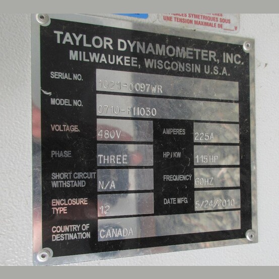 Taylor Dynamometer Pump Control Panel