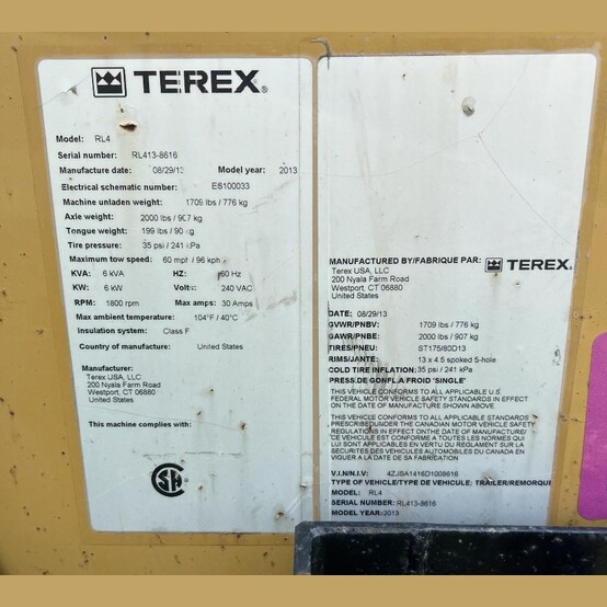 Terex RL4 Light Tower