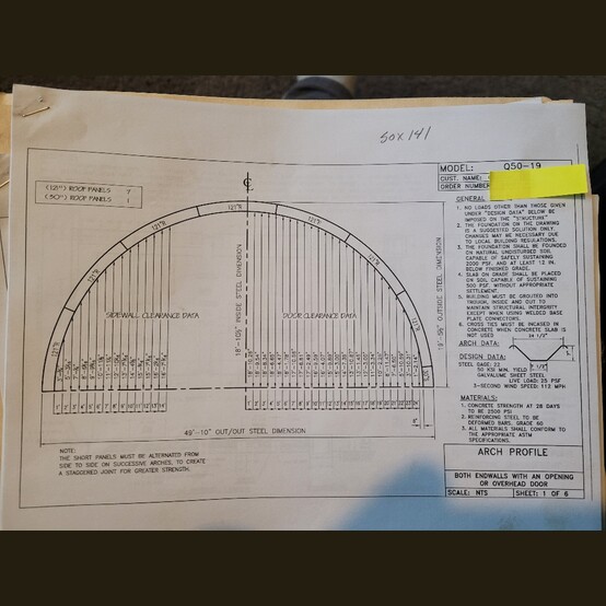 50ft x 141ft Steel Arch Building
