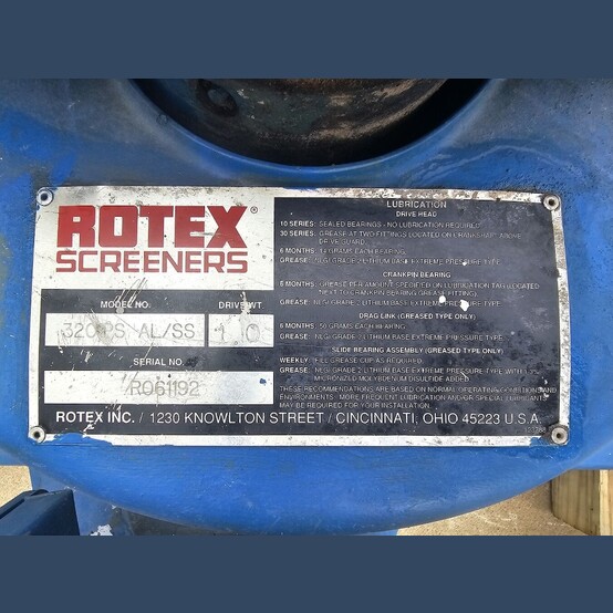Rotex 30in x 60in Single Deck Inclined Screen