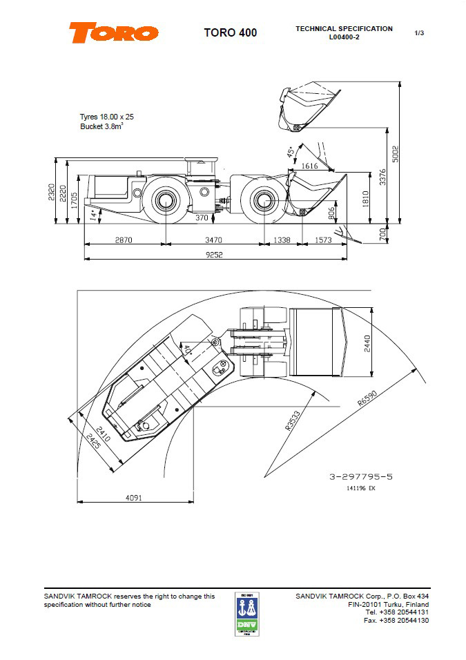 Tamrock Toro 400D 6-Yard Scooptram