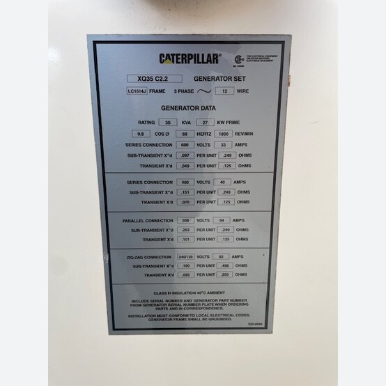 27kW CAT XQ35 Portable Diesel Generator