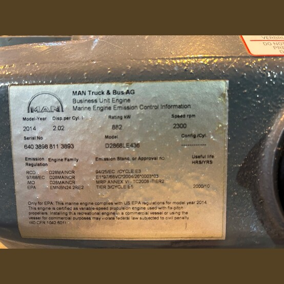 MAN V8 Marine Diesel Engine