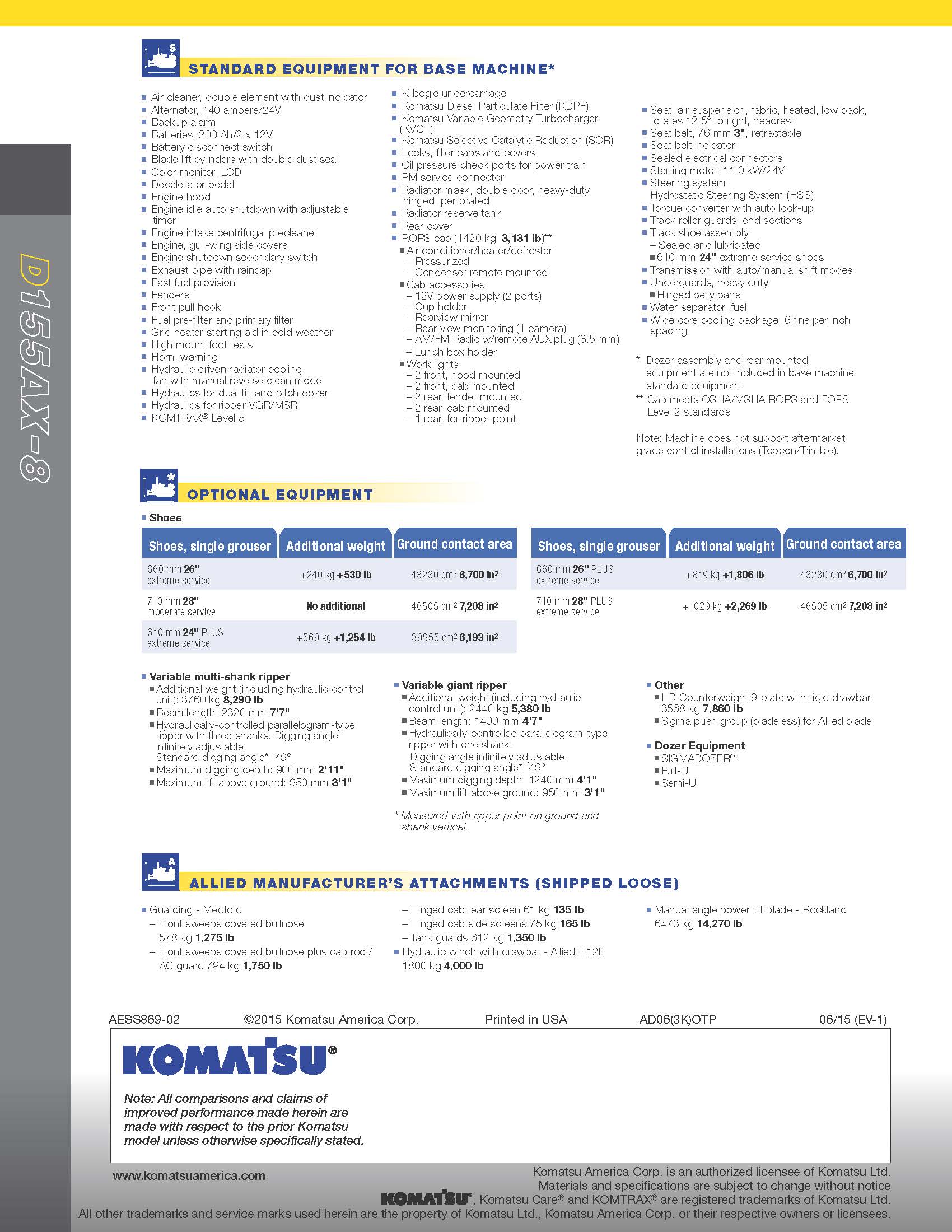 2016 Komatsu D155AX-8 Dozer