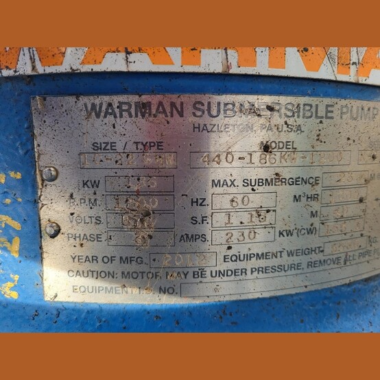 Warman SHW 440-186KW-1200 Submersible Pumps