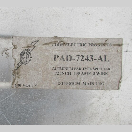 400 Amp Code Electric Splitter Trough