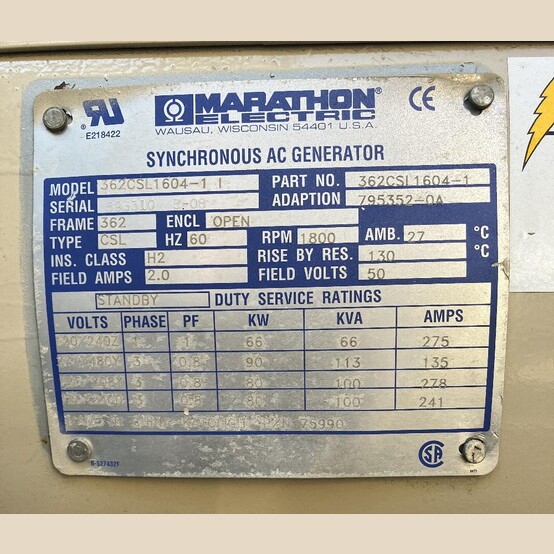60kW Katolight SED60FPJ4T2 Diesel Generator