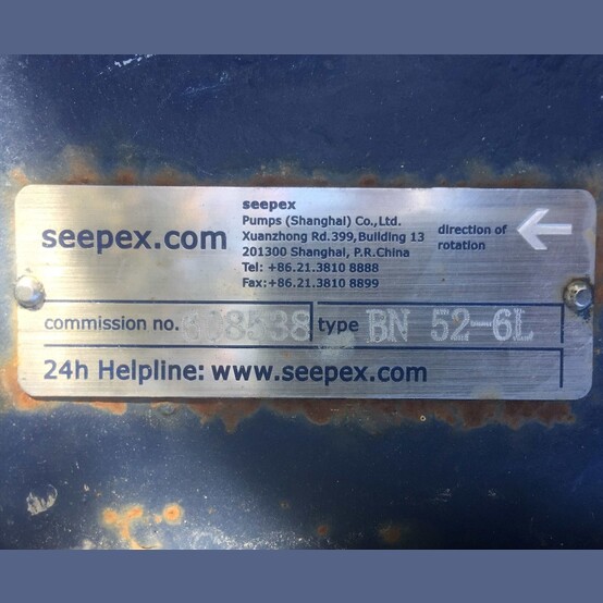 Seepex BN 52-6L Positive Displacement Pumps
