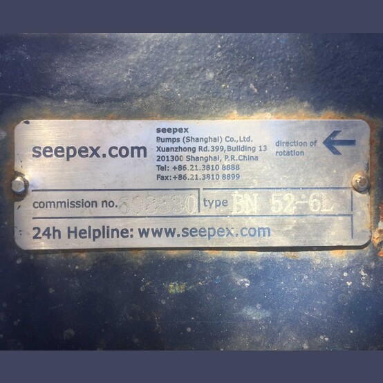 Seepex BN 52-6L Positive Displacement Pumps