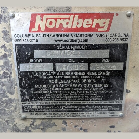 Nordberg Vibrex 8ft x 20ft 2-Deck Screen