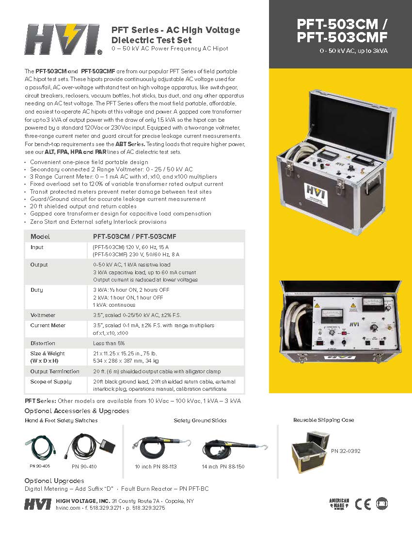 HVI PFT-503CM AC High Voltage Dielectric Test Set