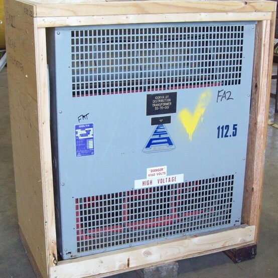 Delta 112.5kVA 4160V-600V Transformer
