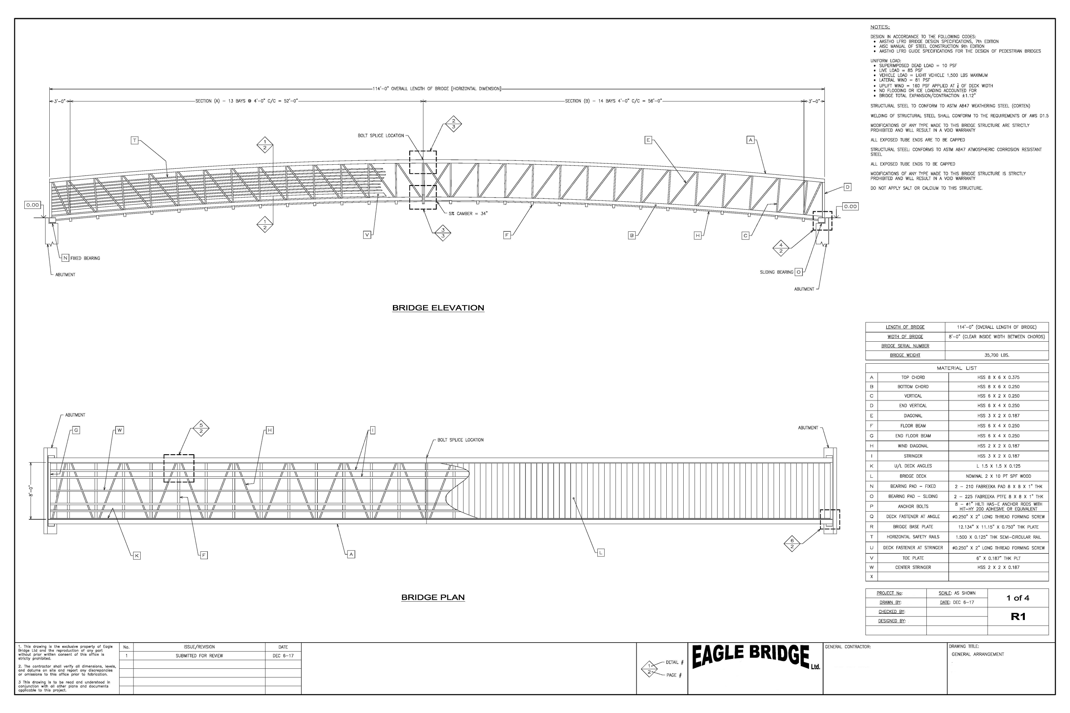 8ft x 114ft Pedestrian Bridge