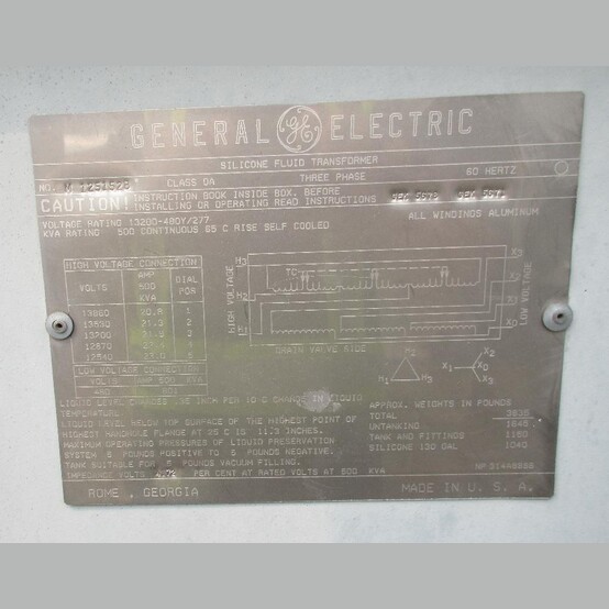 500kVA General Electric Liquid-Filled Transformer