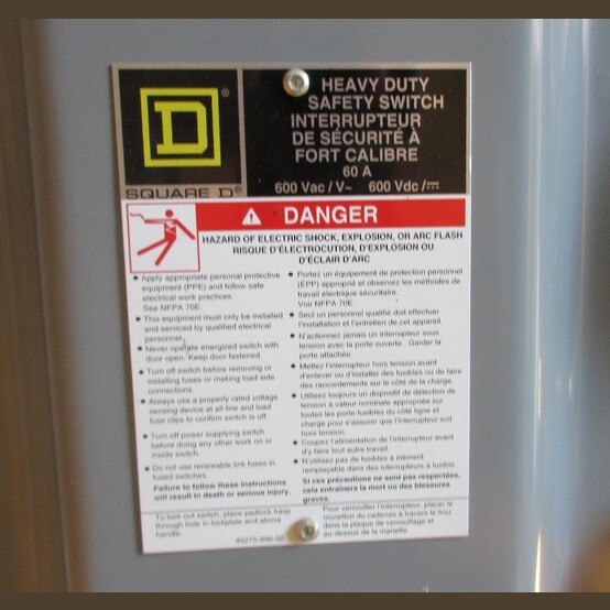 Square D 60 Amp Fusible Disconnect