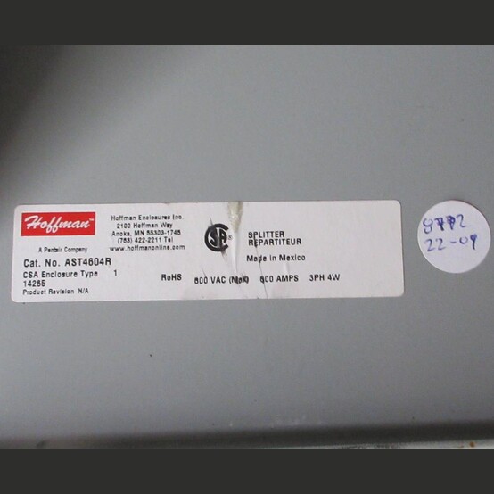 Hoffman 600 Amp Splitter Trough