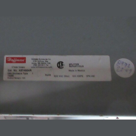 Hoffman 600 Amp Splitter Trough